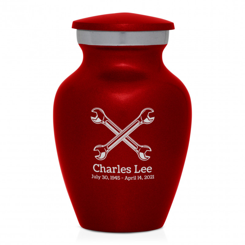Mechanic Wrench Keepsake Urn - Ruby Red