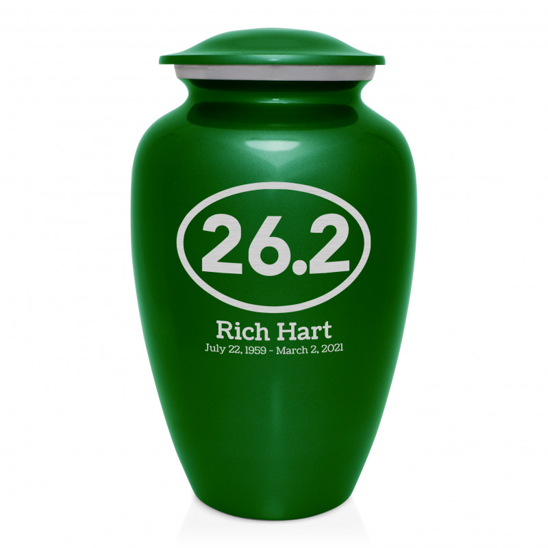Marathon 26.2 Running Cremation Urn - Shamrock Green - Green Meadow ...