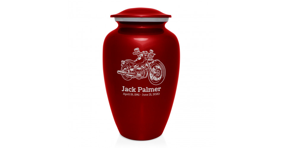 Motorcycle II Cremation Urn - Ruby Red