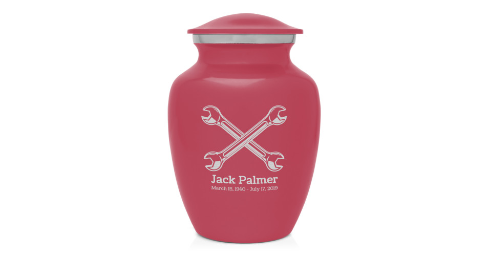 Mechanic Wrench Sharing Urn - Rose Pink