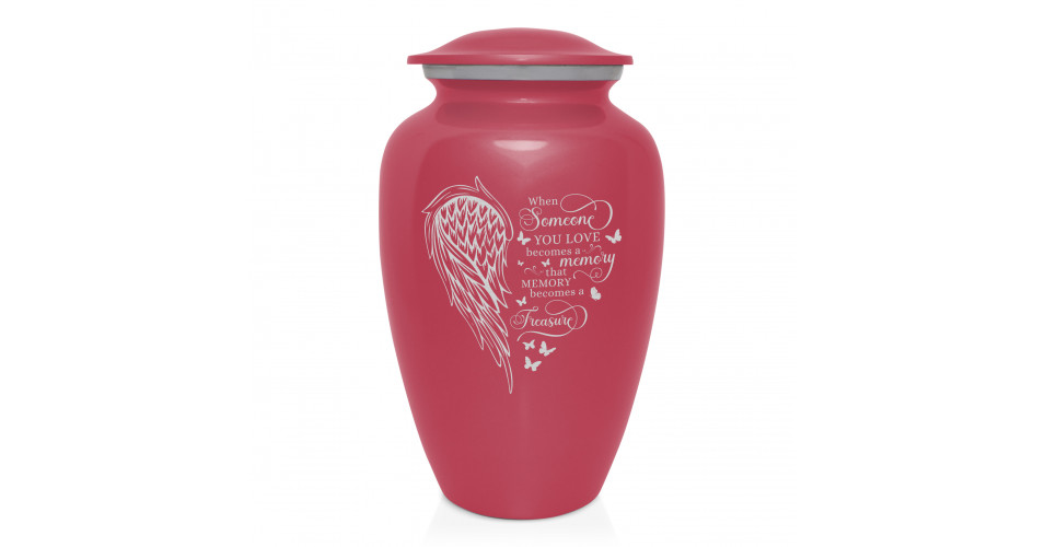 Memory Becomes a Treasure Cremation Urn - Rose Pink