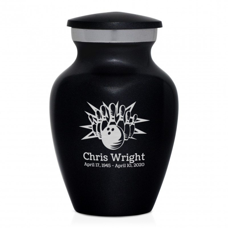 Bowling Keepsake Urn - Jet Black
