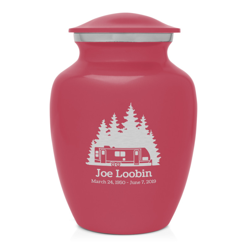 Travel Trailer Camper Sharing Urn - Rose Pink - Green Meadow Memorials