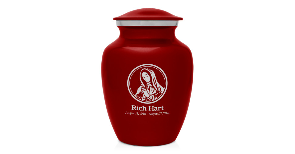 Mother Mary Sharing Urn - Ruby Red