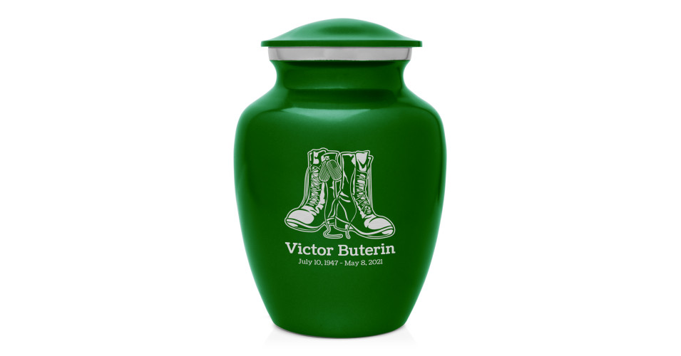 Veteran Combat Boots Sharing Urn - Shamrock Green
