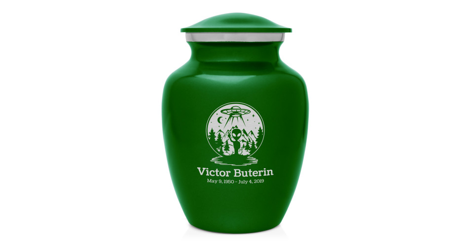 Alien UFO Sharing Urn - Shamrock Green