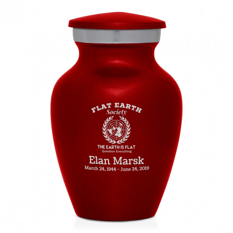 Flat Earth Society Keepsake Urn - Ruby Red