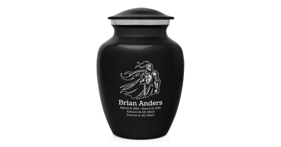 Knight Sharing Urn - Jet Black