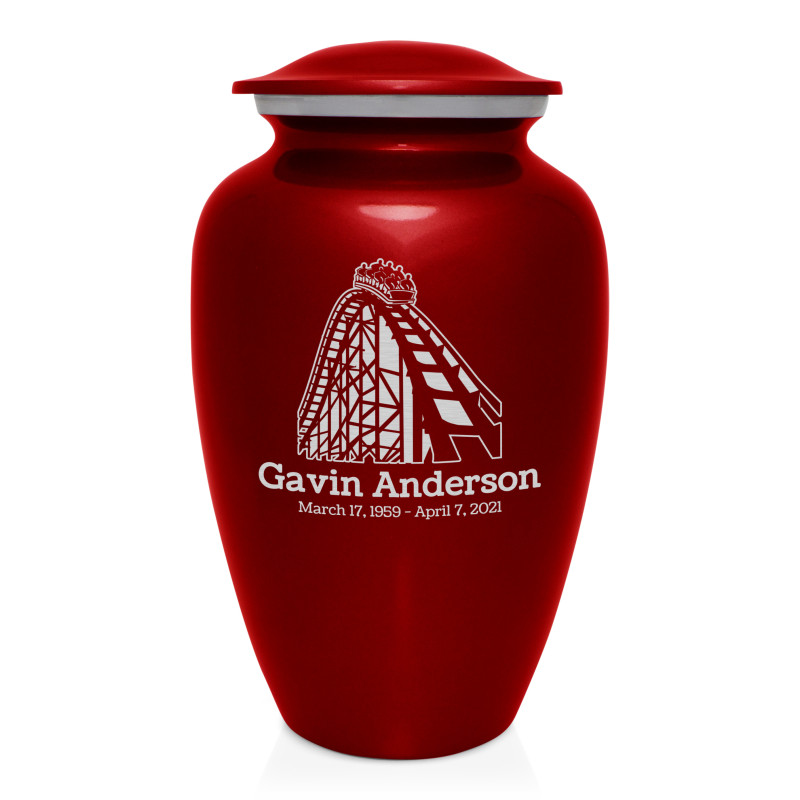 Roller Coaster Cremation Urn - Ruby Red - Green Meadow Memorials