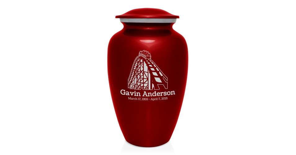 Roller Coaster Cremation Urn - Ruby Red - Green Meadow Memorials