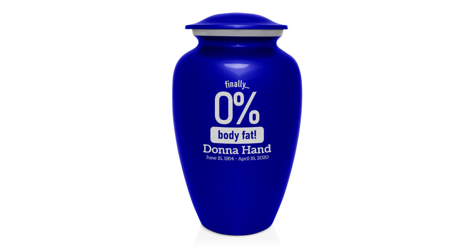 Zero Percent Body Fat Cremation Urn - Midnight Blue