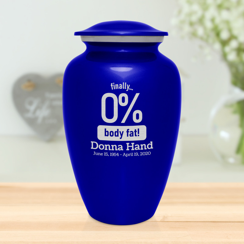 Zero Percent Body Fat Cremation Urn - Midnight Blue
