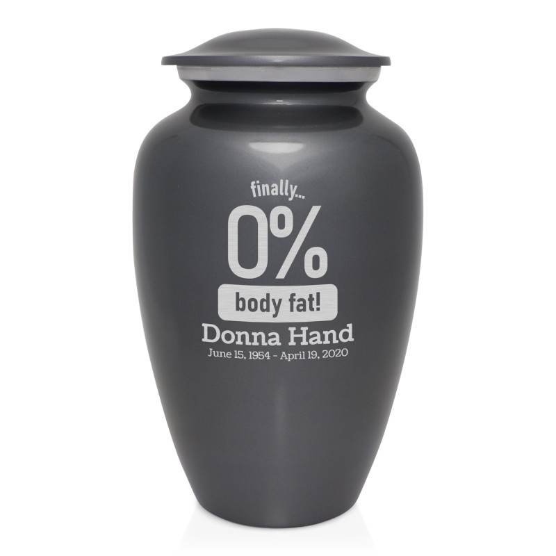 Zero Percent Body Fat Cremation Urn - Gunmetal Gray - Green Meadow ...