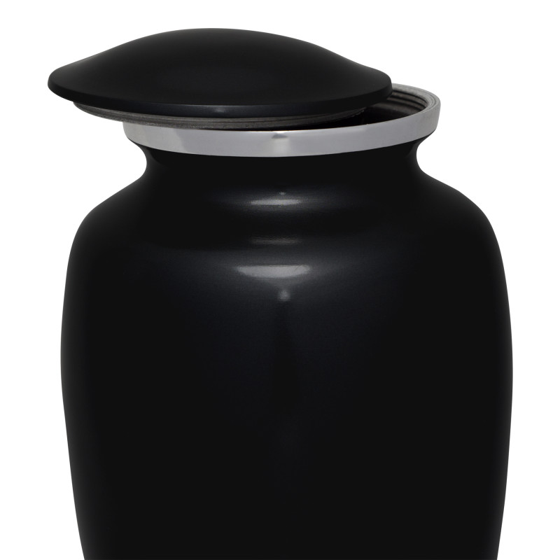 Zero Percent Body Fat Cremation Urn - Jet Black - Green Meadow Memorials