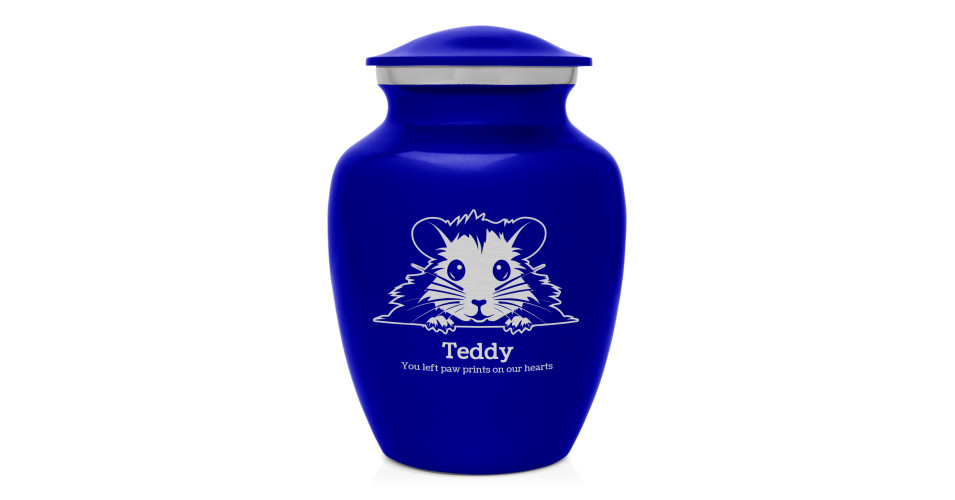 Small Hamster Pet Cremation Urn - Midnight Blue