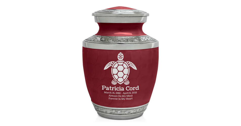 Sea Turtle Sharing Urn - Rose Red