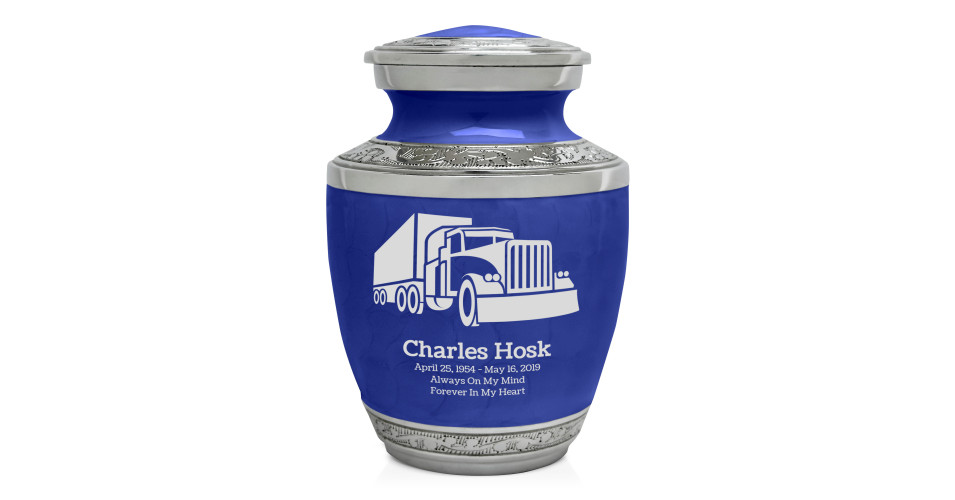 Semi Truck Sharing Urn - Royal Blue