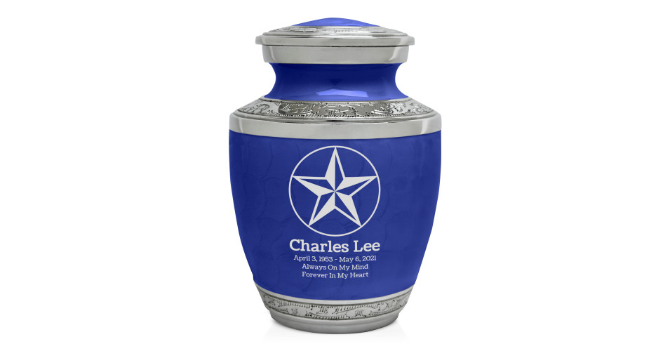 Texas Star Sharing Urn - Royal Blue