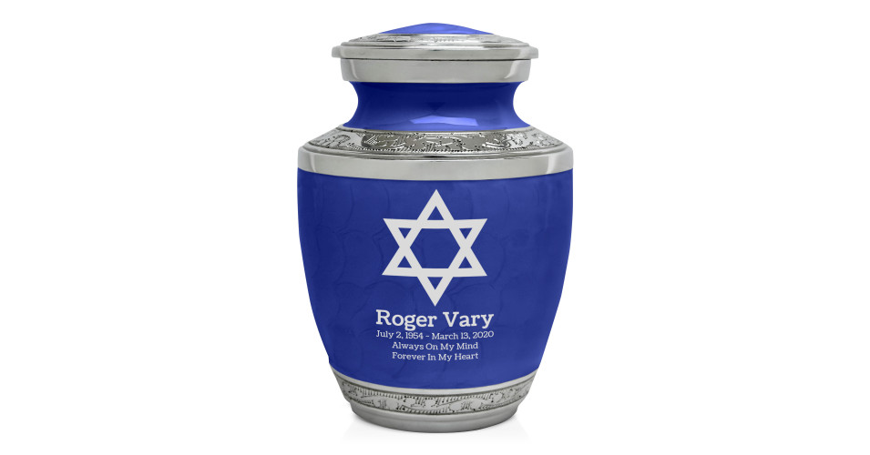 Star of David Sharing Urn - Royal Blue