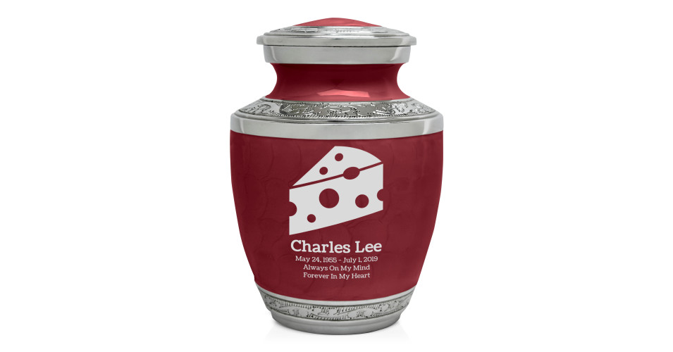 Cheese Wedge Sharing Urn - Rose Red