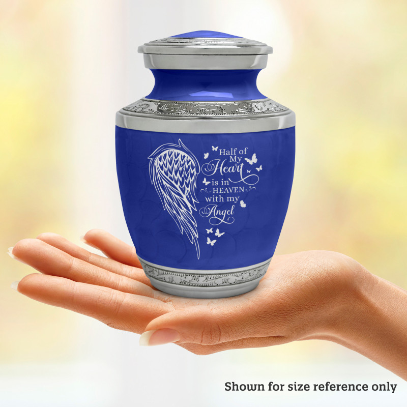 Heart Is In Heaven Sharing Urn - Royal Blue