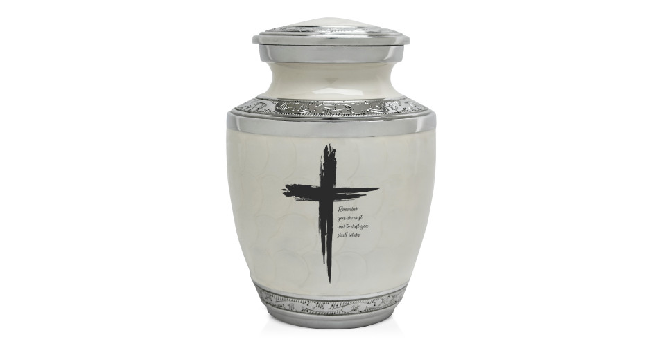 Dust to Dust Cross Sharing Urn - Radiant White
