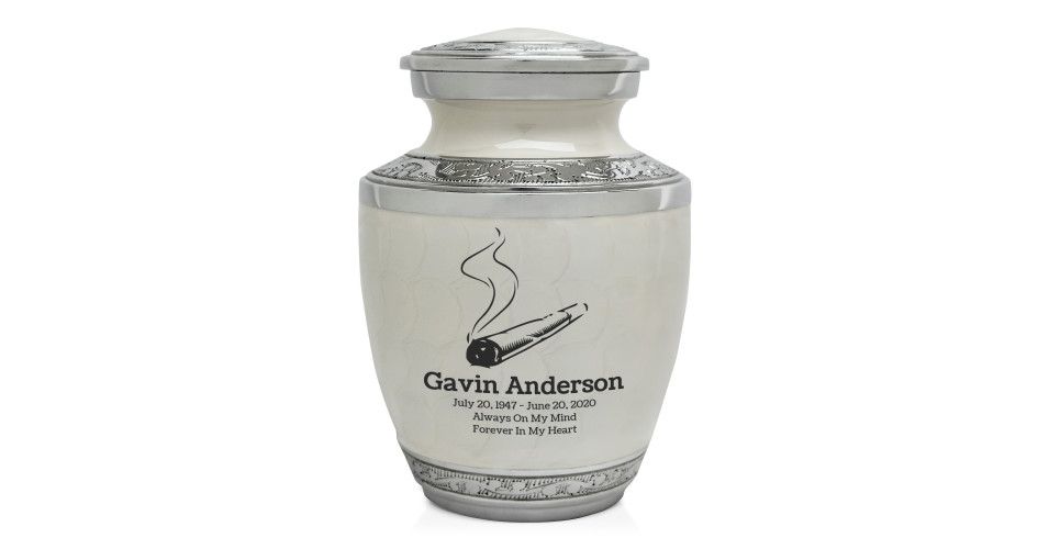 Marijuana Joint Sharing Urn - Radiant White