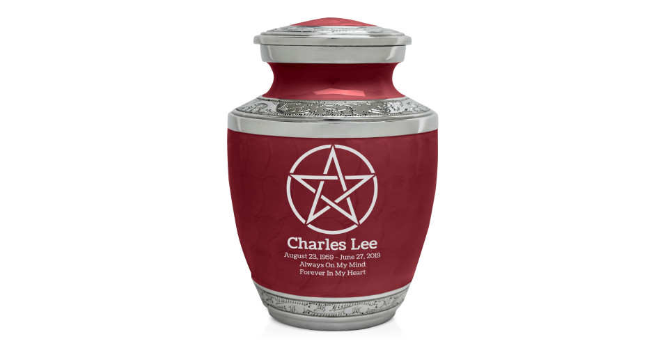 Pentagram Sharing Urn - Rose Red