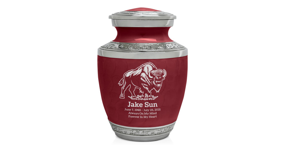 Buffalo Sharing Urn - Rose Red