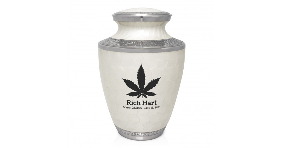 Marijuana Cremation Urn - Radiant White