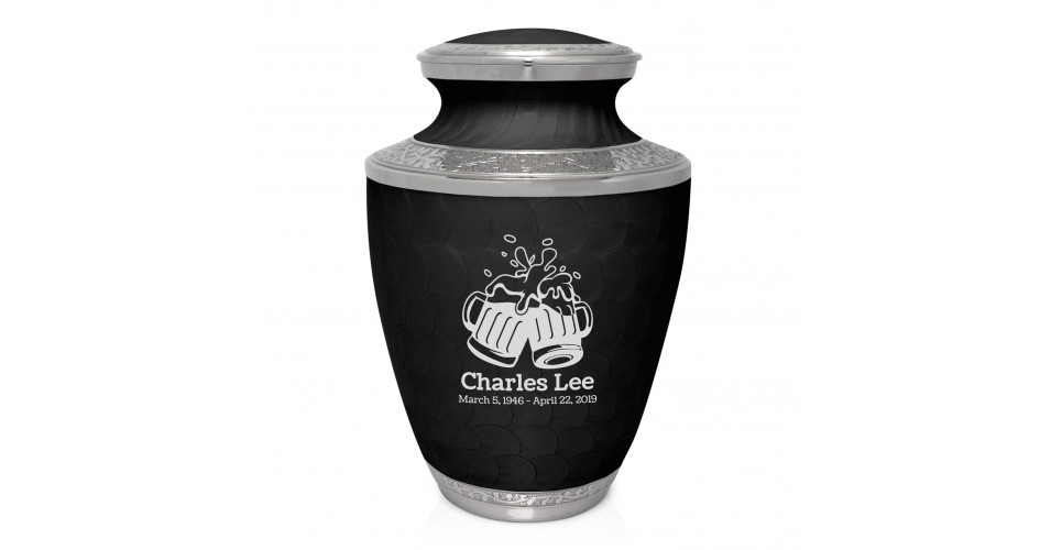 Beer Cremation Urn - Ebony Black