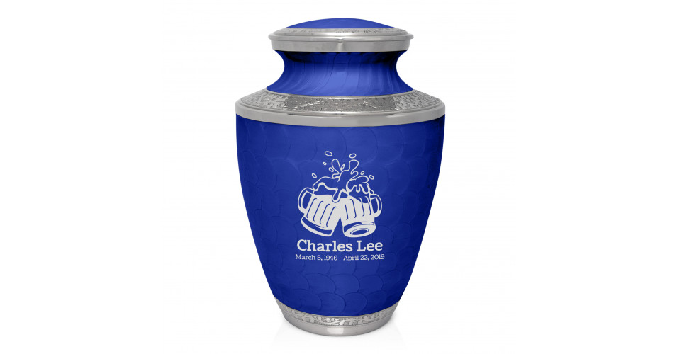 Beer Cremation Urn - Royal Blue