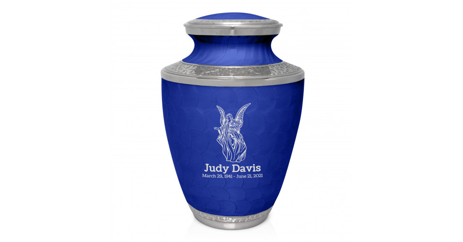 Angel Cremation Urn - Royal Blue