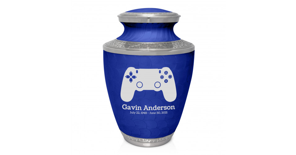 Gaming Controller Cremation Urn - Royal Blue
