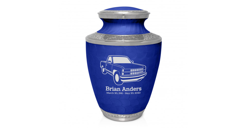 Truck V Cremation Urn - Royal Blue