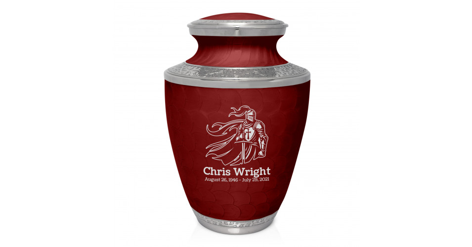 Knight Cremation Urn - Rose Red