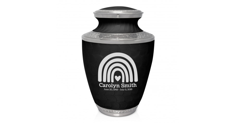 Rainbow Cremation Urn - Ebony Black