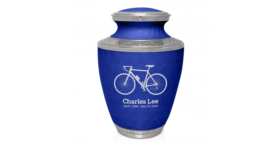 Bicycle Cremation Urn - Royal Blue
