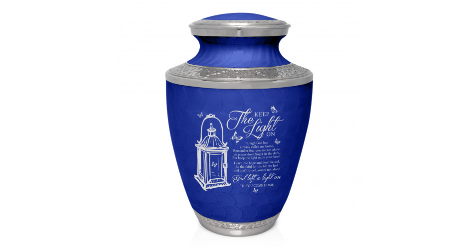 Keep the Light On Cremation Urn - Royal Blue
