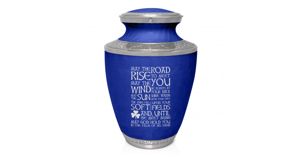 Irish Blessing Cremation Urn - Royal Blue - Green Meadow Memorials